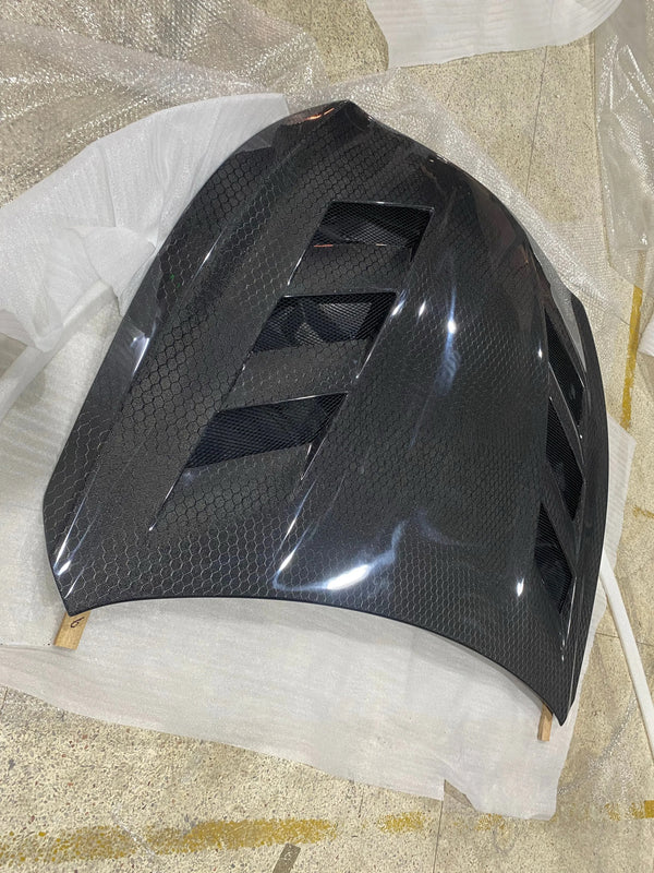 MyVQParts Full Carbon Fiber V1 Vented Hood for Infiniti Q50