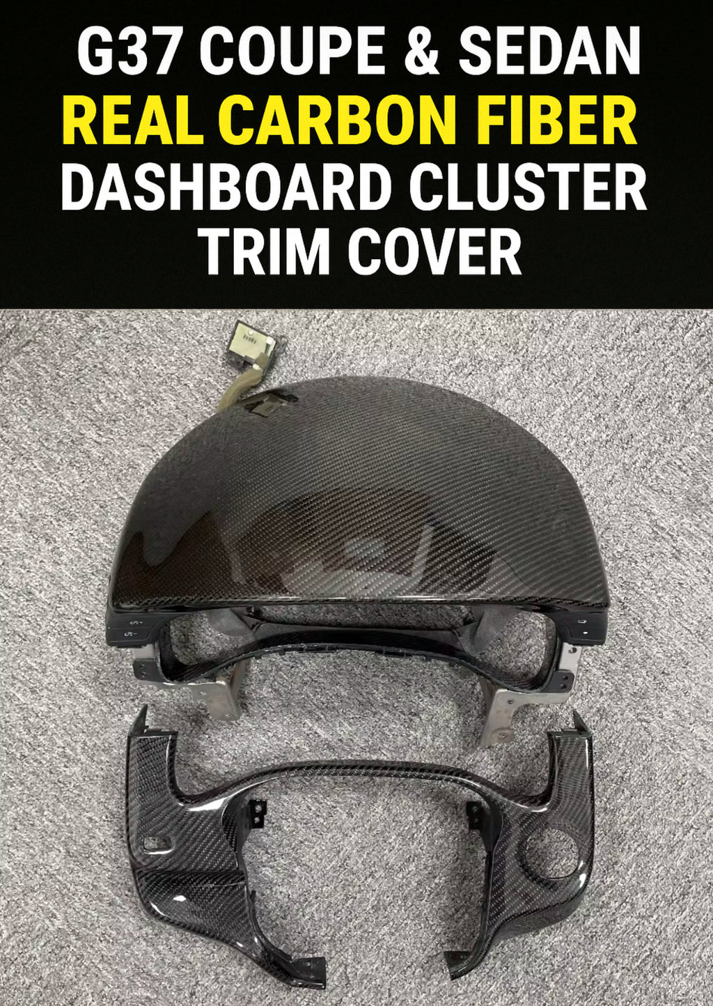 MyVQParts G37 Coupe & Sedan Real Carbon Fiber Dashboard Cluster Trim C
