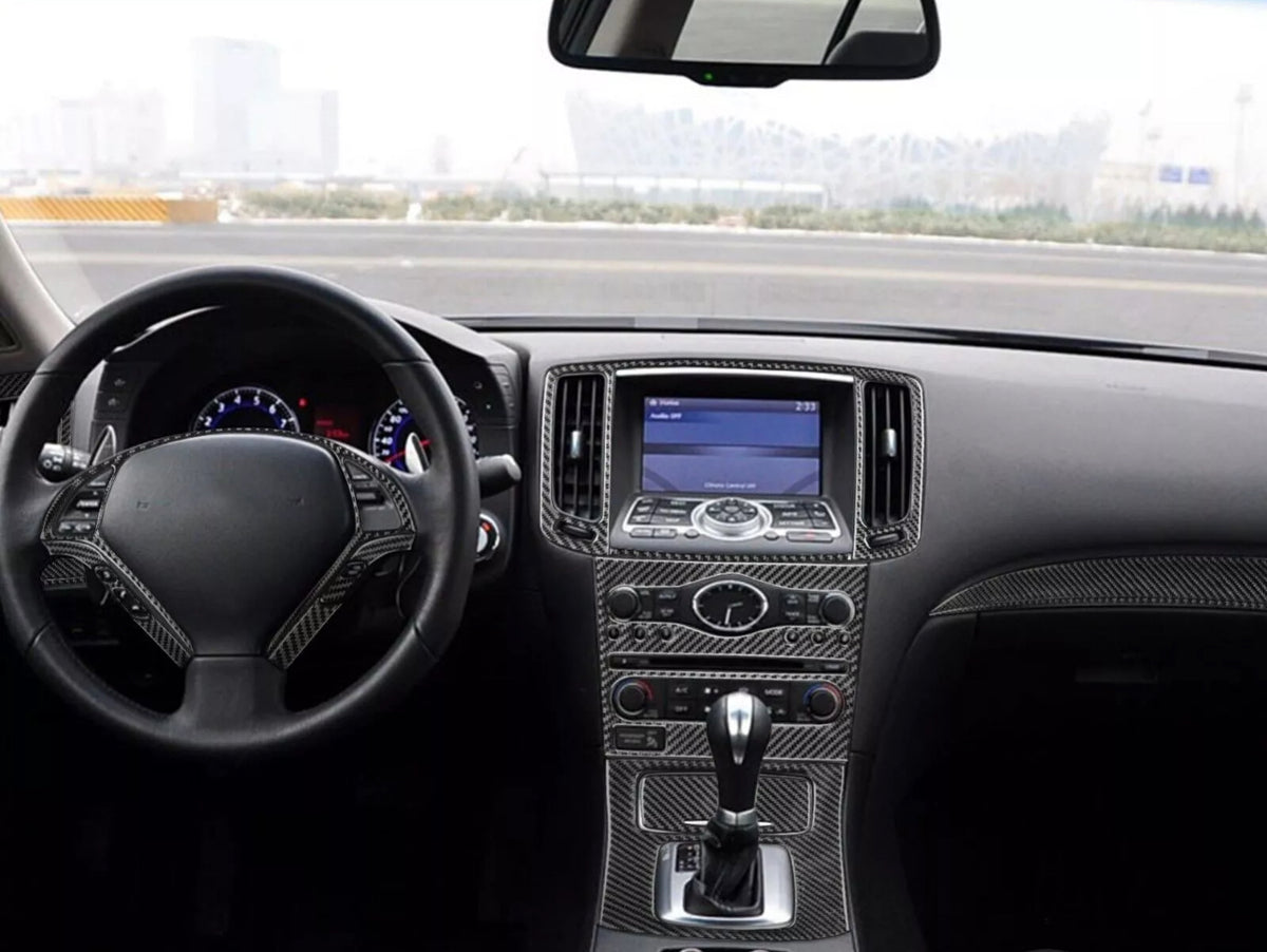 24Pcs Real Carbon Fiber Full Interior Kit Dash Trim For I...