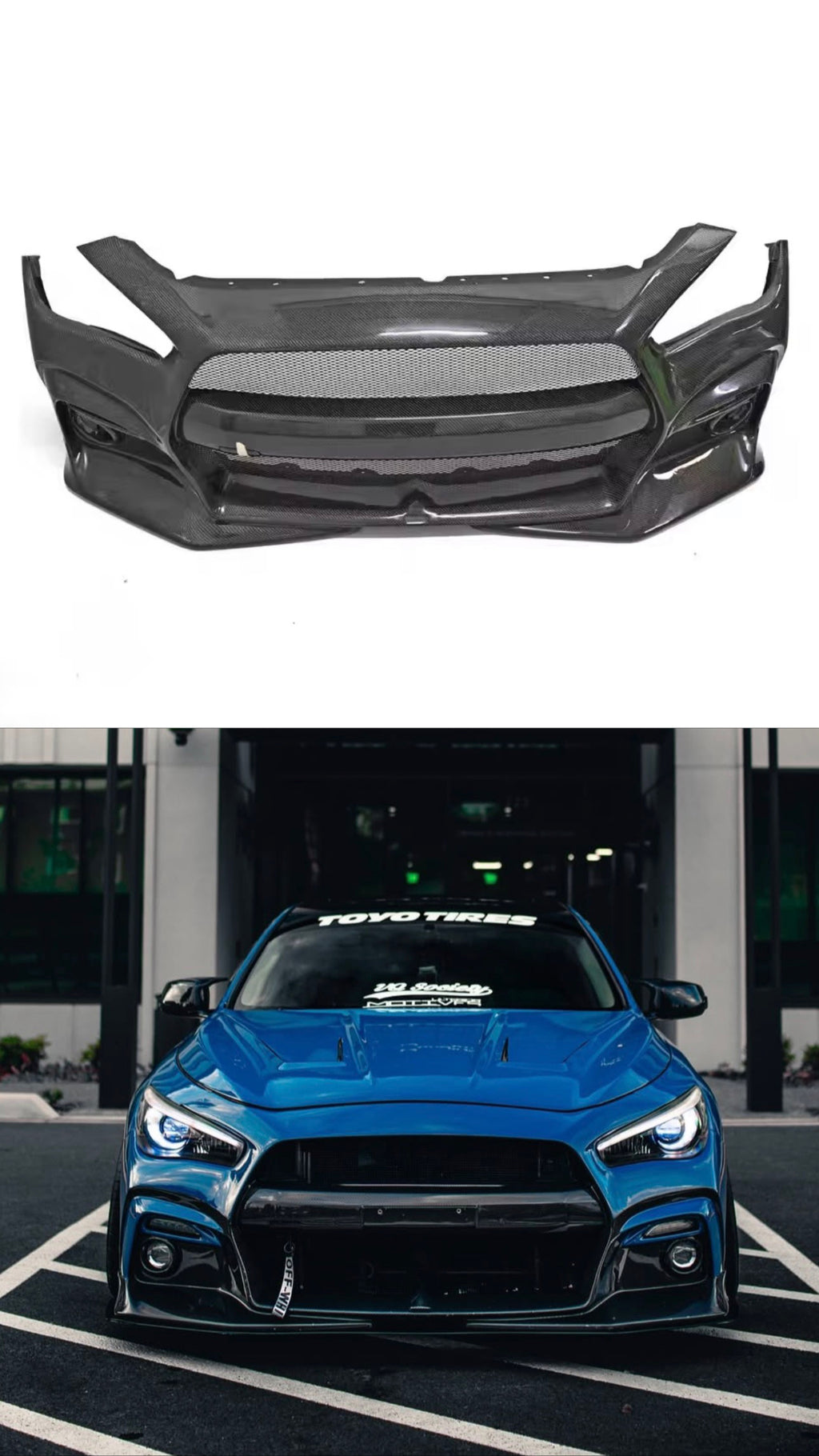 MyVQParts GTR Blitz Style Full Carbon Fiber Front Bumper ...