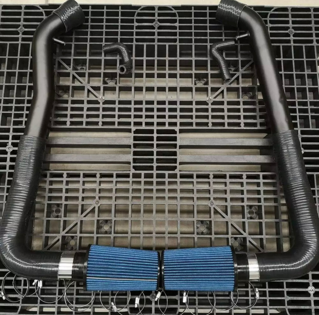 For 09-20 370Z/09-13 G37 3.7L V6 Dual Cold Air Black Long tube Intake
